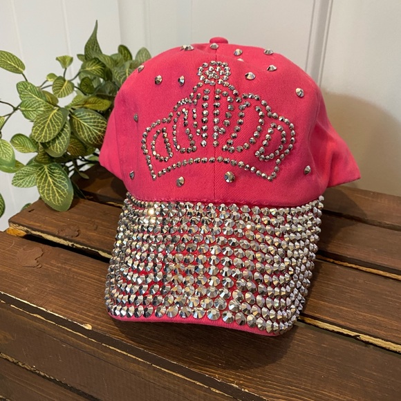 Source Unknown | Accessories | New Vibrant Pink Silver Rhinestone ...